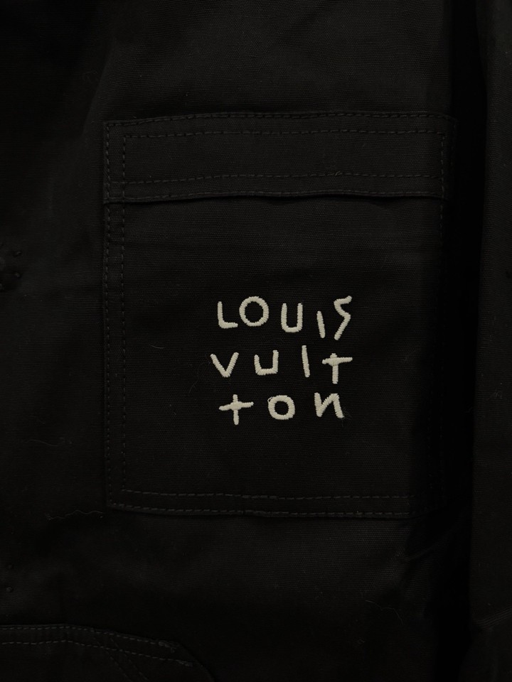 Louis Vuitton Black Embroidered Logo Jacket Spread Technical Overshirt ...