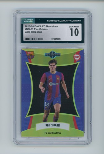 2023-24 Pau Cubarsi Daka Holocene Gold FC Barcelona Rookie Card 8/10 ...