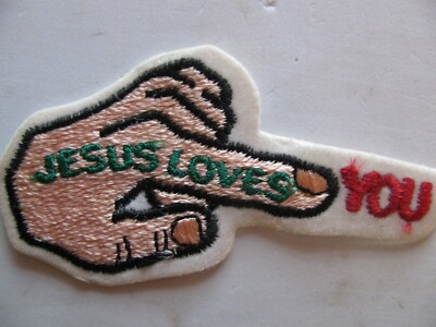 JESUS LOVES YOU Iron On Religious Christian Patch 4” Trucker MC Hat ...