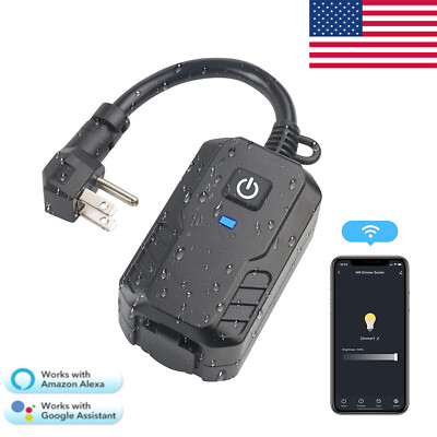 Outdoor / Indoor Waterproof Smart Dimmer Plug WIFI Sockets works w ...