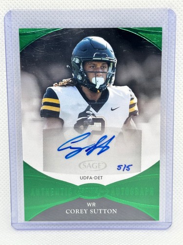 2022 Sage Aspire - Green #ASP-CS4 Corey Sutton (AU, RC) Autograph /5 | eBay