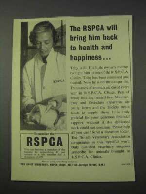 1959 RSPCA Clinics Ad - Back to Health and Happiness | eBay