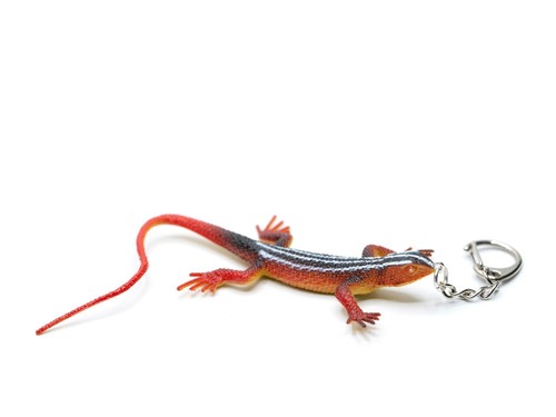 Gecko Keychain Charm Salamander Lizard Red Stripes | eBay