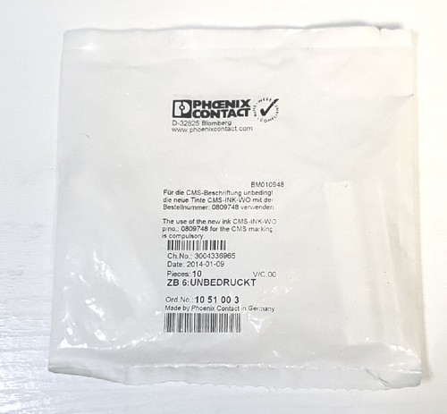 10 x Phoenix Terminal Block Zack Marker Strip Terminal Blocks Blank 6mm ...