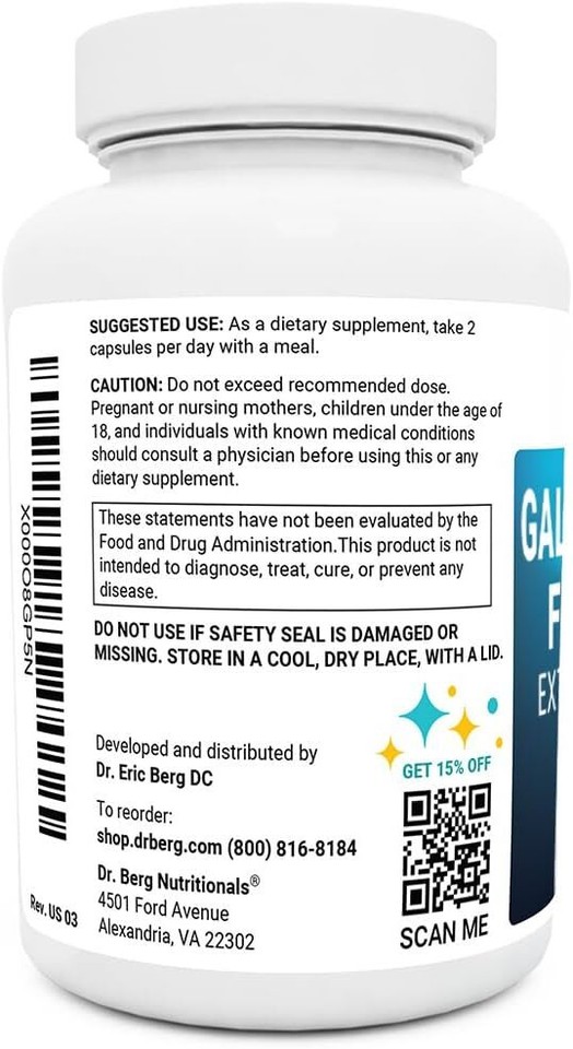 Dr. Berg’s Gallbladder Formula Contains Purified Bile Salts, 90 ...