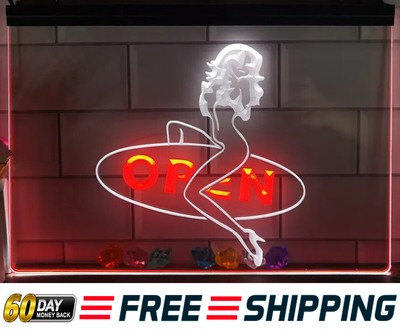 Open Sexy Girl Strip Bar LED Neon Light Sign Exotic Dancer Wall Art ...