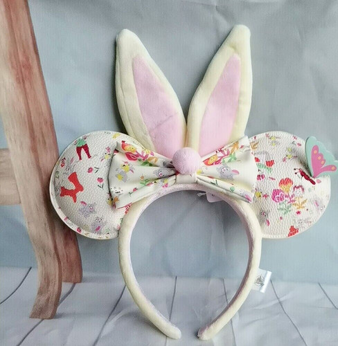 Disney Minnie Mouse Easter Reigning Rabbits Bunny Ear Headband Posable ...