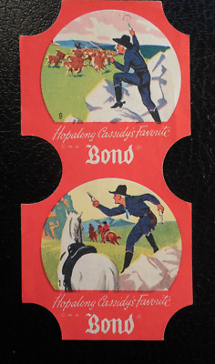 1950s Bond Bread 2-label sample panel Hopalong Cassidy RARE NICE labels ...