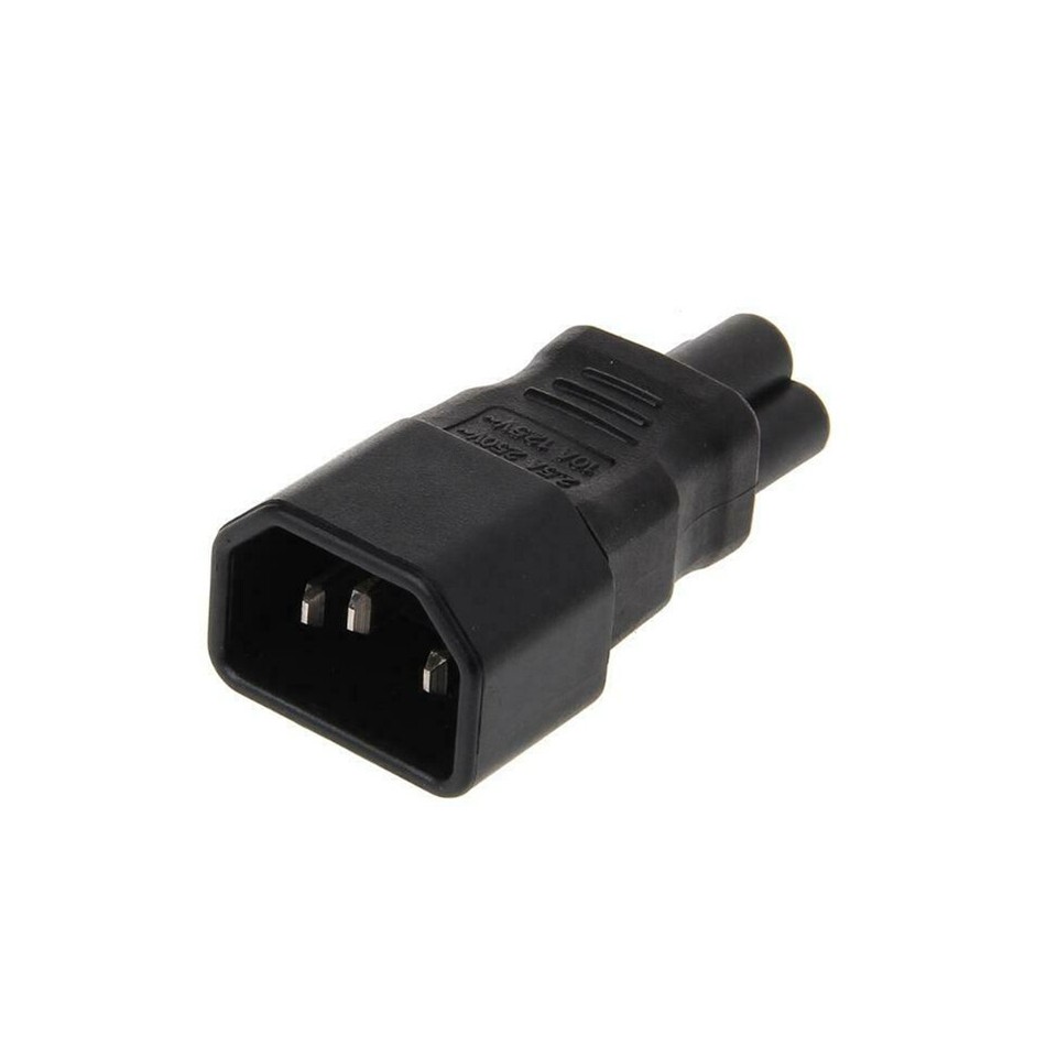IEC 320 C14 3-Pin Male To C5 3-Pin Female Straight Power Plug Converter ...