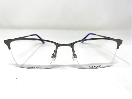 Flexon E1130 044 55-20-145 Silver/Blue Metal Half Rim Eyeglasses Frame ...