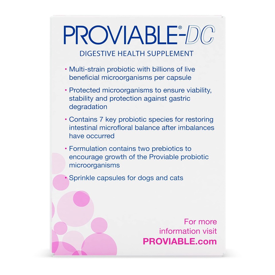 Nutramax Proviable Probiotics for Dogs and Cats, Daily Digestive 30 ...