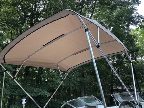 CRO Replacement Bimini Top Canvas+Boot for Sun Tracker Bass Buggy Beige ...