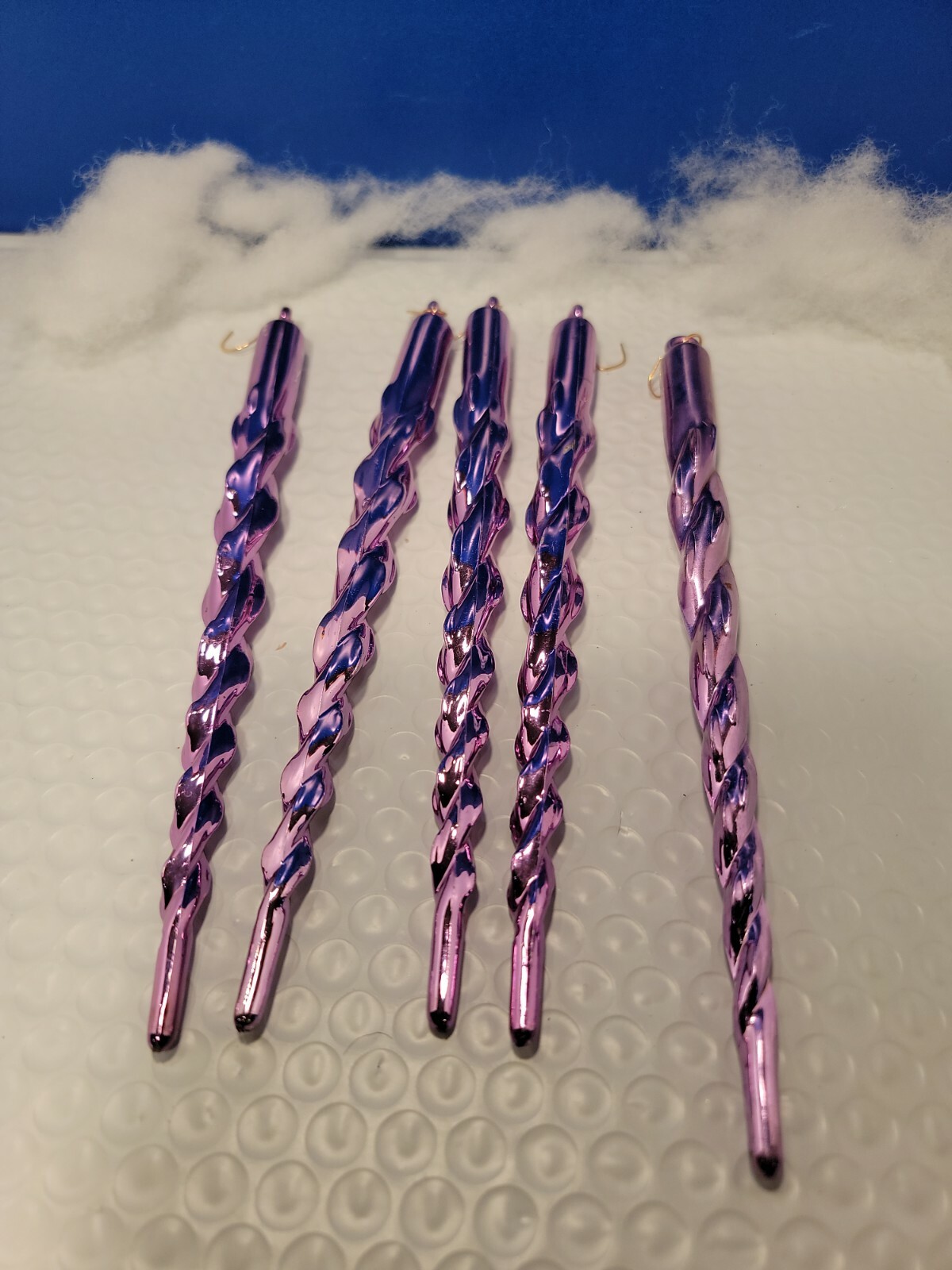 5 Plastic Purple Icicles Spiral Christmas Ornaments 7.5" | eBay