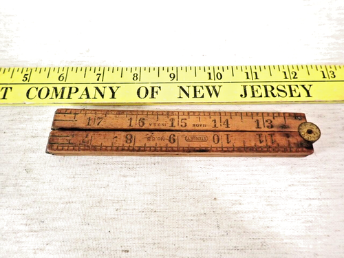 Vng Antique Stanley No.68 Folding Boxwood /Brass 24" Four Fold Rule ...