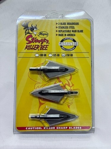 125 Grain Field Points Magnus Stinger Killer Bee Broadheads (3/pk) [MAG ...