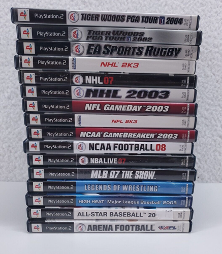 Lot of 16 PS2 Sports Games Football Hockey Baseball Wrestling NBA NFL ...