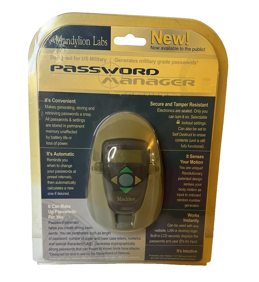 Mandylion Labs Password Manager Device - Secure Digital Storage - Free ...