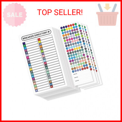 16 Sheets Breaker Panel Labels Electrical Box Sticker Numbers Breaker ...