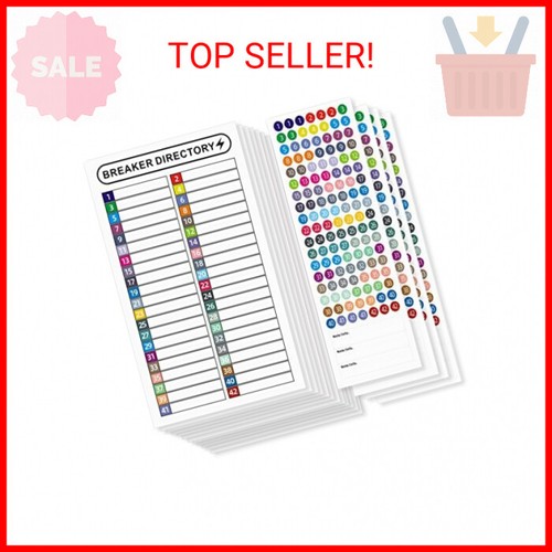 16 Sheets Breaker Panel Labels Electrical Box Sticker Numbers Breaker ...