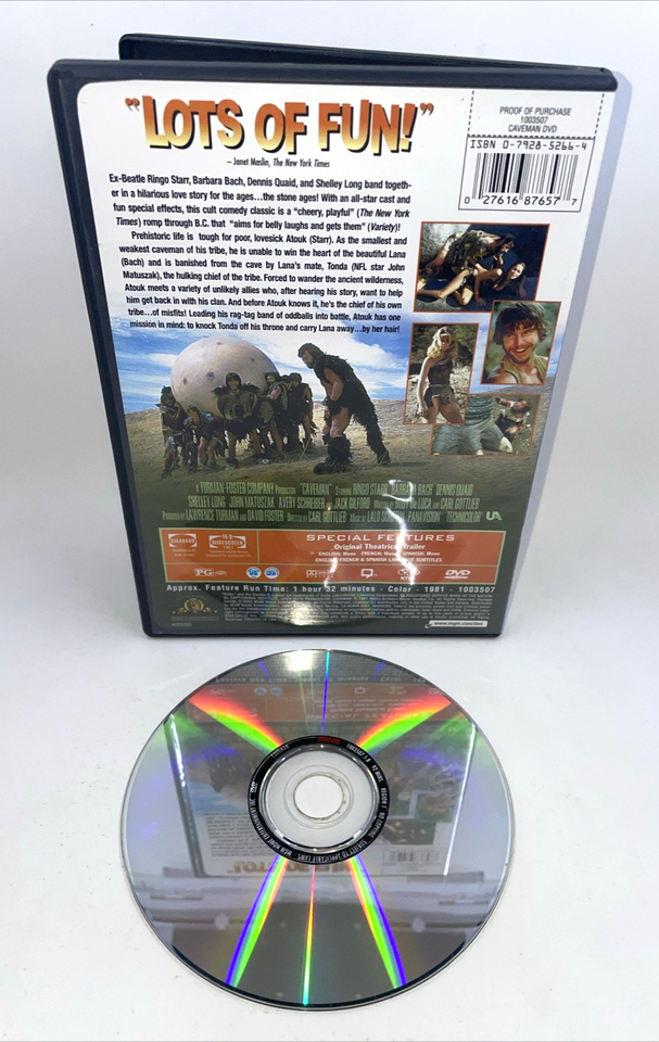 Caveman (DVD 1981) Ringo Starr Dennis Quaid Shelley Long Barbara Bach ...