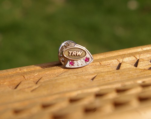 TRW Employee Service Award 1/2" 10K Pin Pinback With Three Stones | eBay