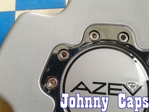 AZEV Wheels [78] SILVER Center Caps # Z 0124 Custom Wheel Metal Center ...