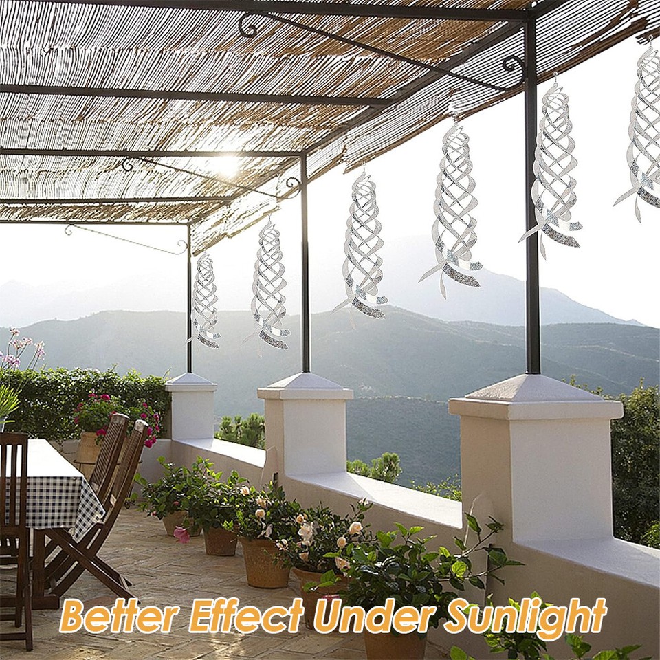 Bird Scare Deterrent Repellent Spiral Reflectors Hanging Keep ...