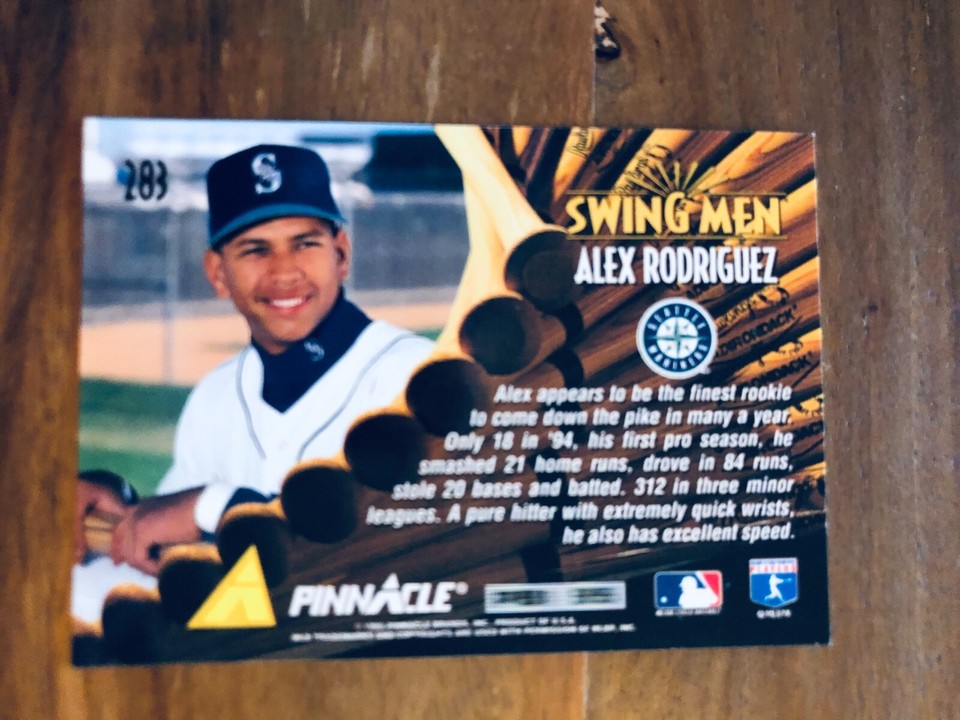 1995 PINNACLE BASEBALL ALEX RODRIGUEZ #283 SWING MEN SEATTLE MARINERS ...