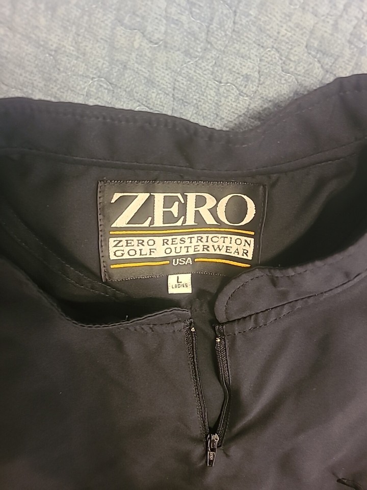 Zero Restriction Jacket Windbreaker Women Large Golf Outerwear Quarter Zip Black | eBay