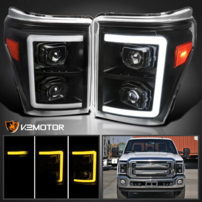 Fit 2011-2016 Ford F250 F350 SuperDuty Black Projector Headlights ...