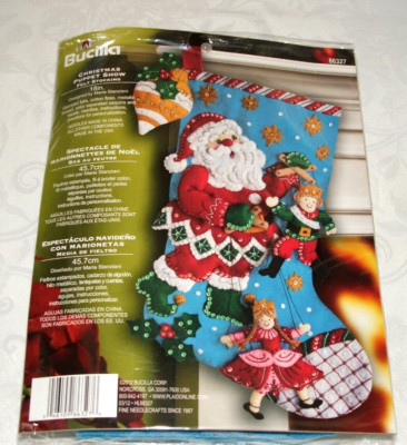 Bucilla Christmas Puppet Show Felt Stocking Kit 86327 Santa Beads ...