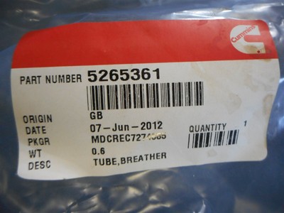5265361 NEW GENUINE CUMMINS BREATHER TUBE | eBay