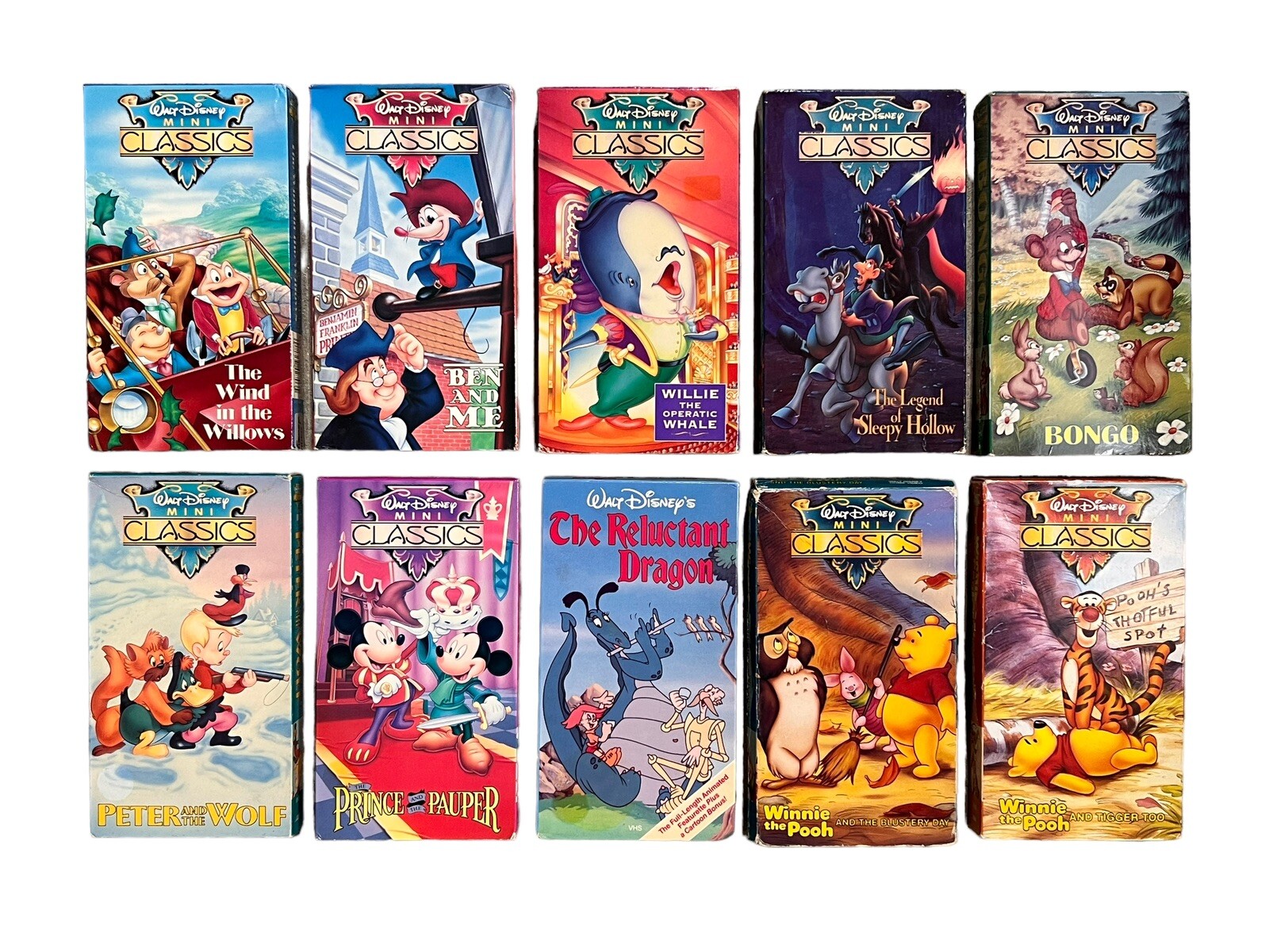 Walt Disney Mini Classics VHS Video Cassette Tape Lot of 10 Movies Pooh ...
