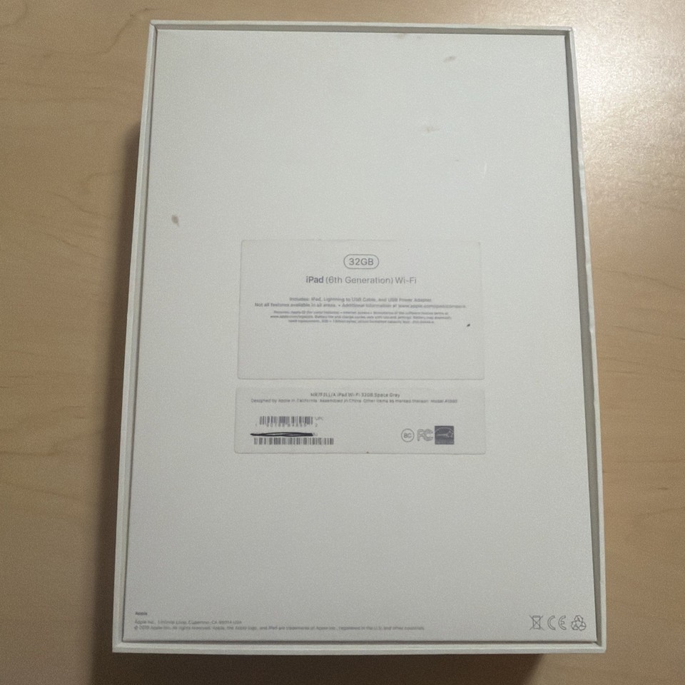 Apple iPad Model A1893 32GB Wi-Fi EMPTY BOX ONLY Space Gray | eBay