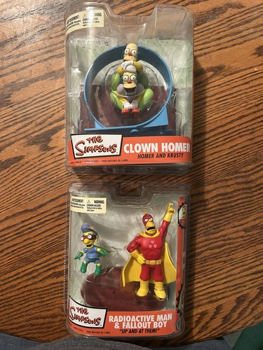 The Simpsons Clown Homer & Radioactive Man & Fallout Boy Figures Lot ...