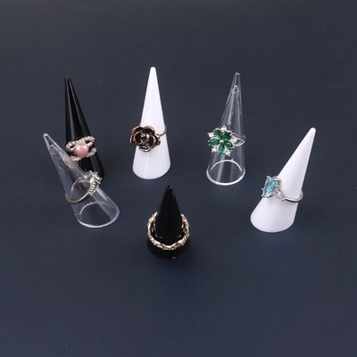 Clear Hollow Ring Display Rack Acrylic Ring Display Stand Conical Ring ...