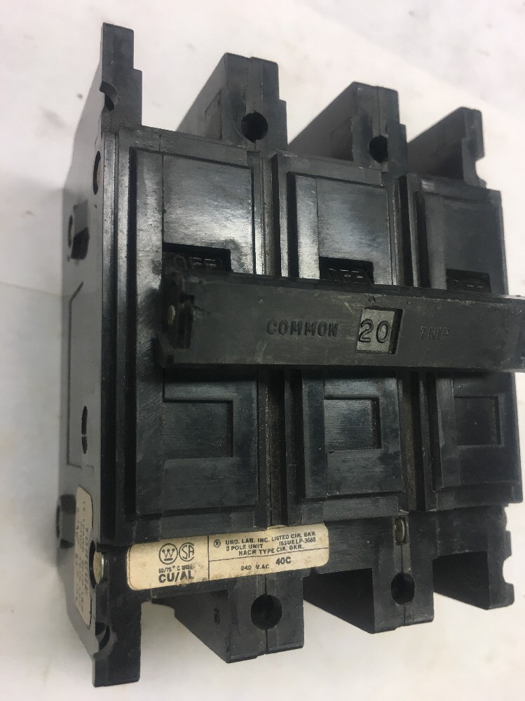 Westinghouse Quicklag C QC 3020H 3 Pole HACR Circuit Breaker 240V AC ...