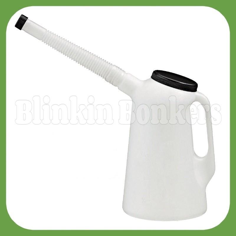 LARGE OIL PETROL DIESEL GARAGE MEASURING JUG CONTAINER WITH LID ...