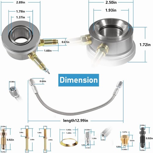 82876 T5 Transmission Hydraulic Throwout Bearing & Hose Kit for GM Borg ...