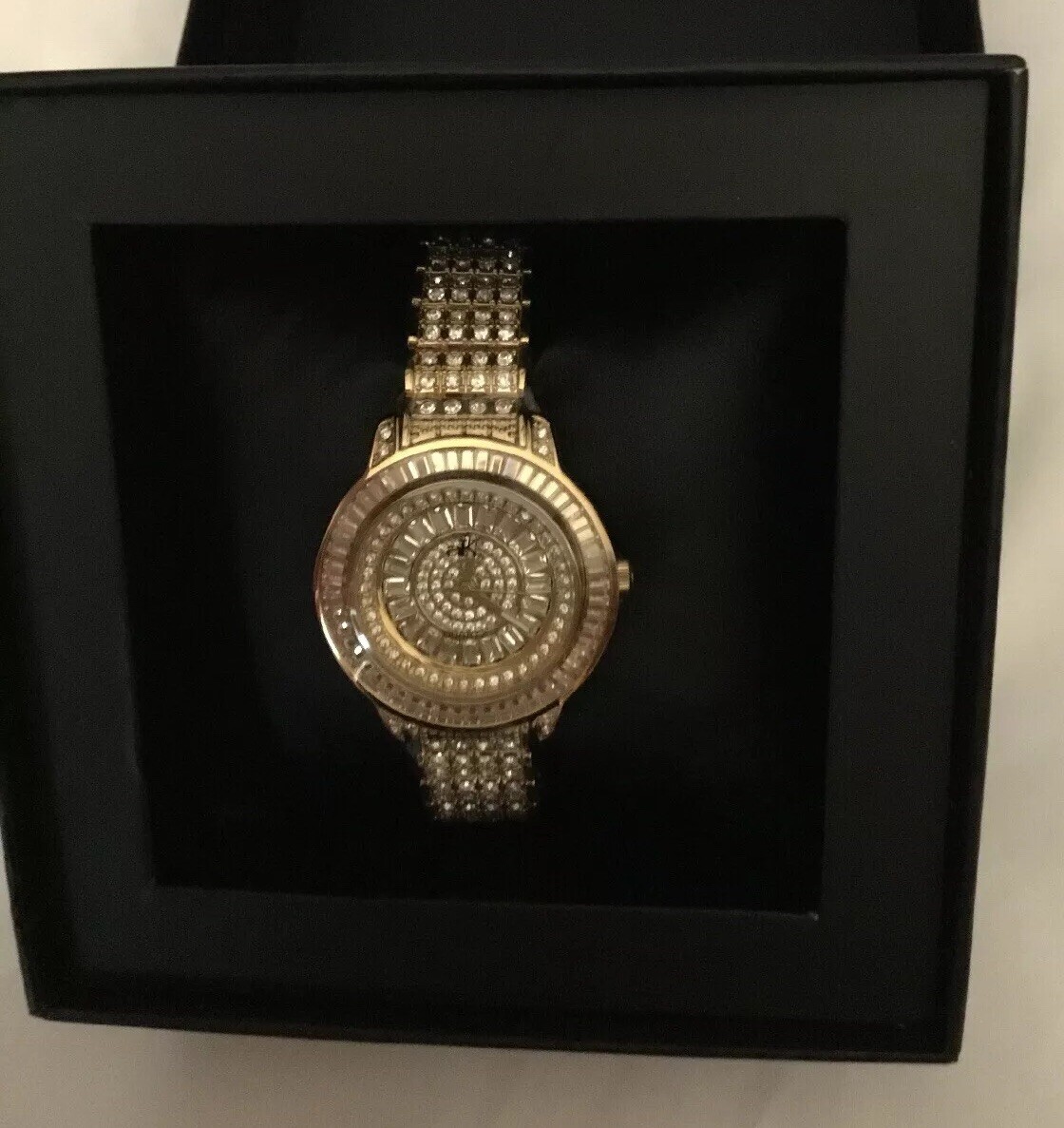 Adee Kaye Beverly Hills Gold Tone And Crystal Woman's Watch NIB BLING ...