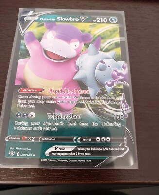 Galarian Slowbro V Basic Hp 210 Darkness Holo #99/189 Pokemon 2020 Card ...
