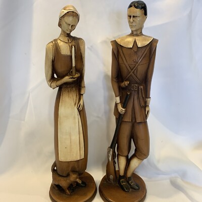 Syroco Wood Figures Thanksgiving Pilgrims John Alden Priscilla ...