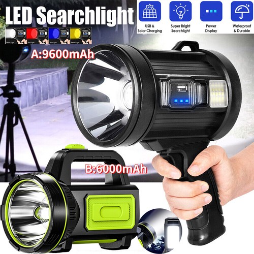 Rechargeable Spotlight Super Bright 200000 High Lumens LED Handheld ...