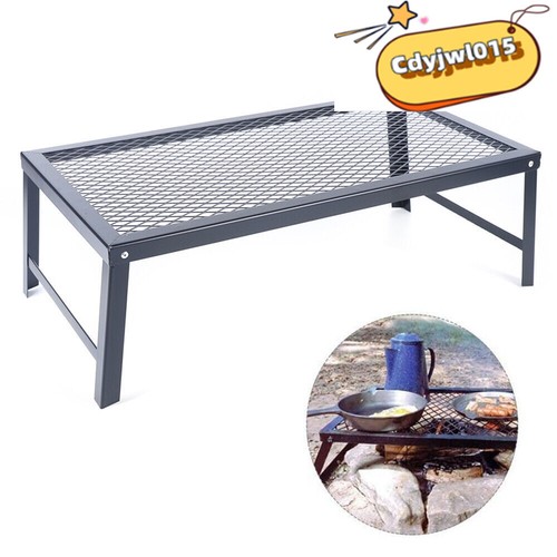 Foldable Camping Grill Fire Pit Grate Campfire Cooking Portable Stand ...