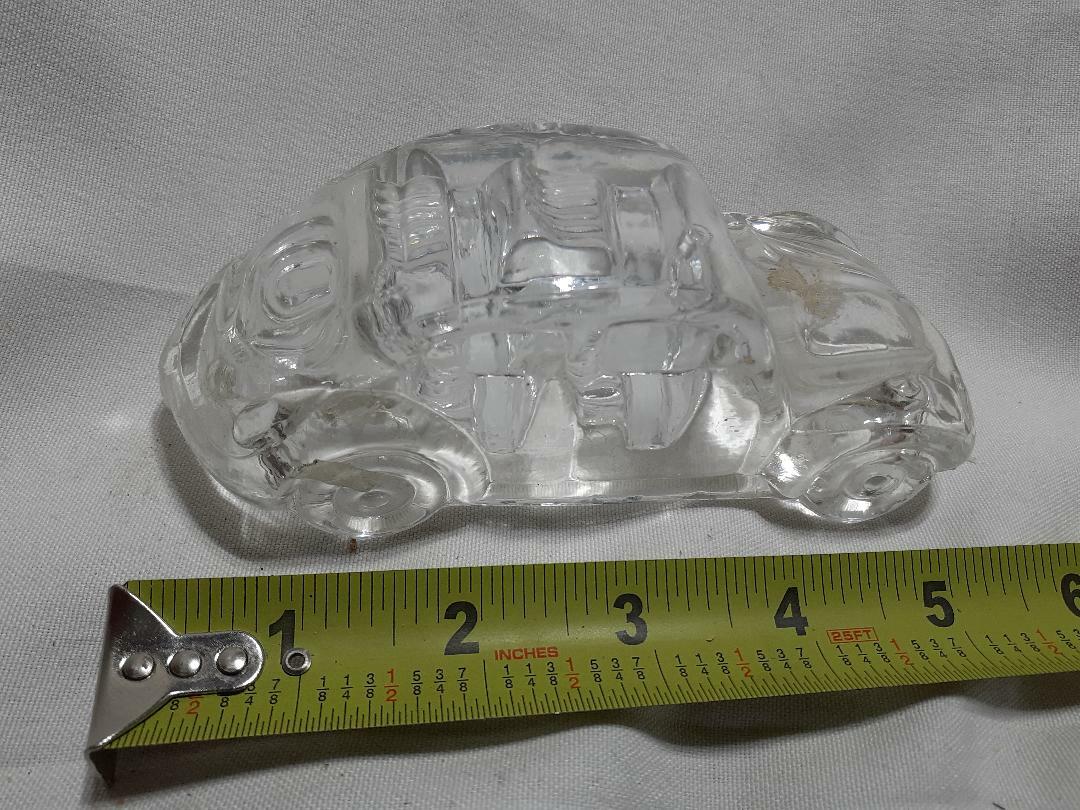 GLASS CAR PAPER WEIGHT VW VOLKSWAGEN BUS BUG BEETLE FLOWER POWER 6 ...