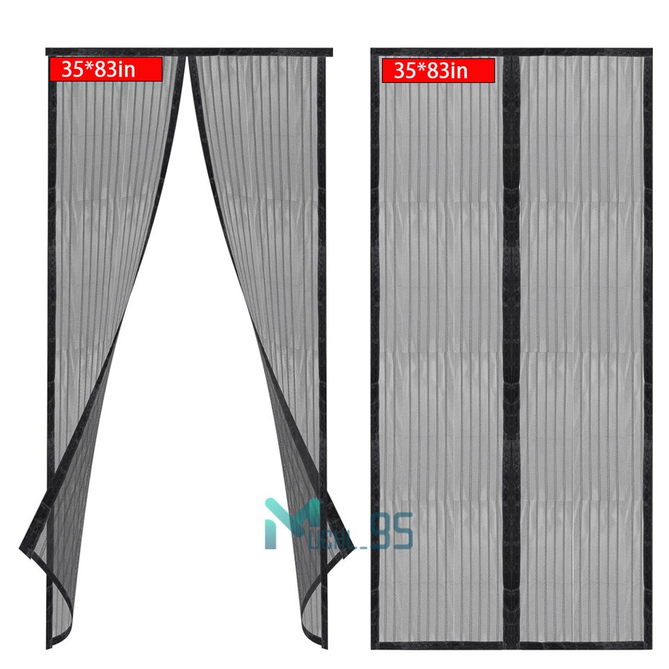 2x Magnetic Screen Door Mesh Hand-Free Net For Mosquito Fly Insect Bug ...