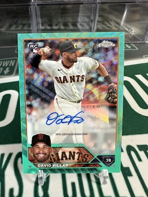 DAVID VILLAR 2023 TOPPS CHROME UPDATE AQUA WAVE REFRACTOR /199 Rookie ...