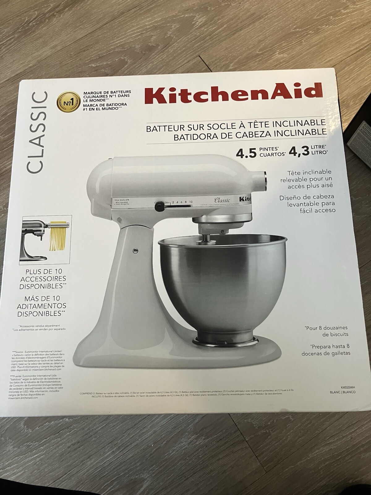 KitchenAid Classic Series K455 4.5 Quart Tilt-Head Stand Mixer - White 50946000015 | eBay