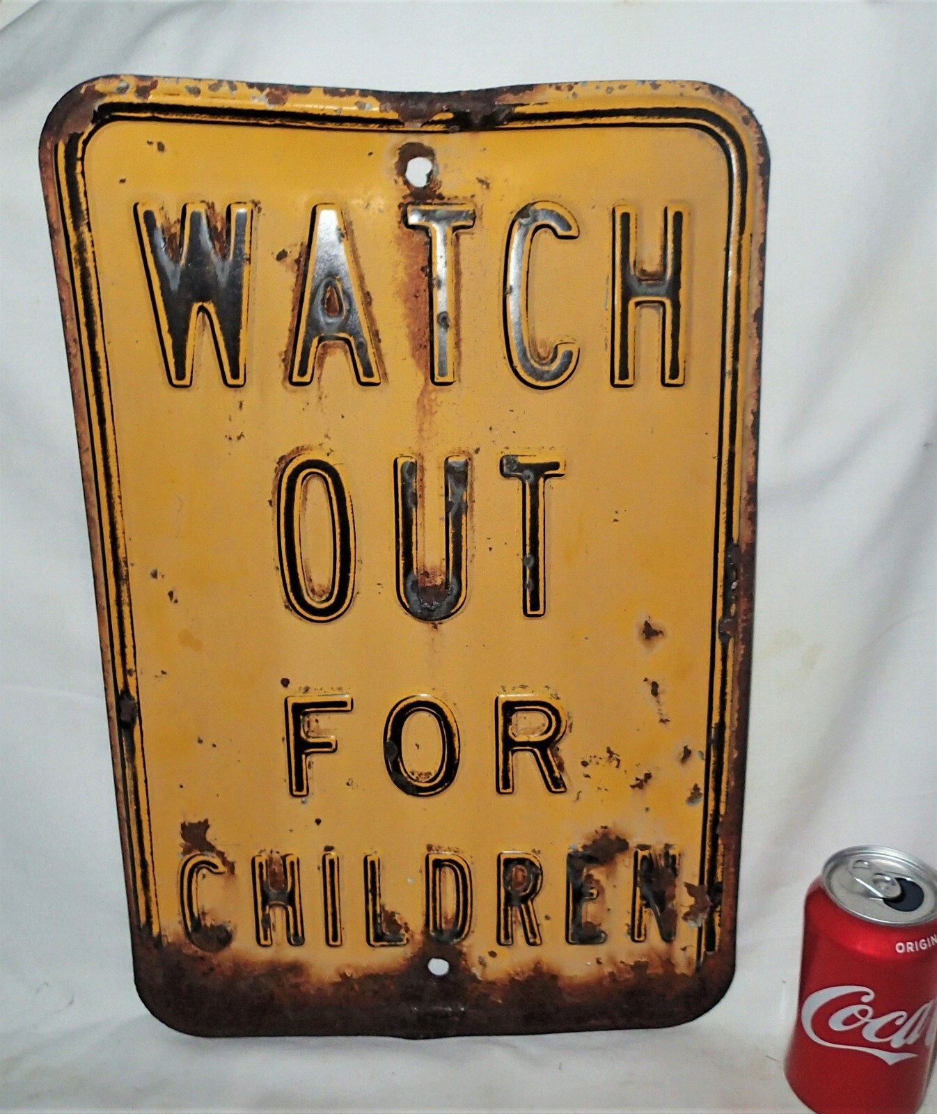 ANTIQUE SCHOOL SIGN WATCH OUT FOR CHILDREN USA INDUSTRIAL SAFETY STREET ...