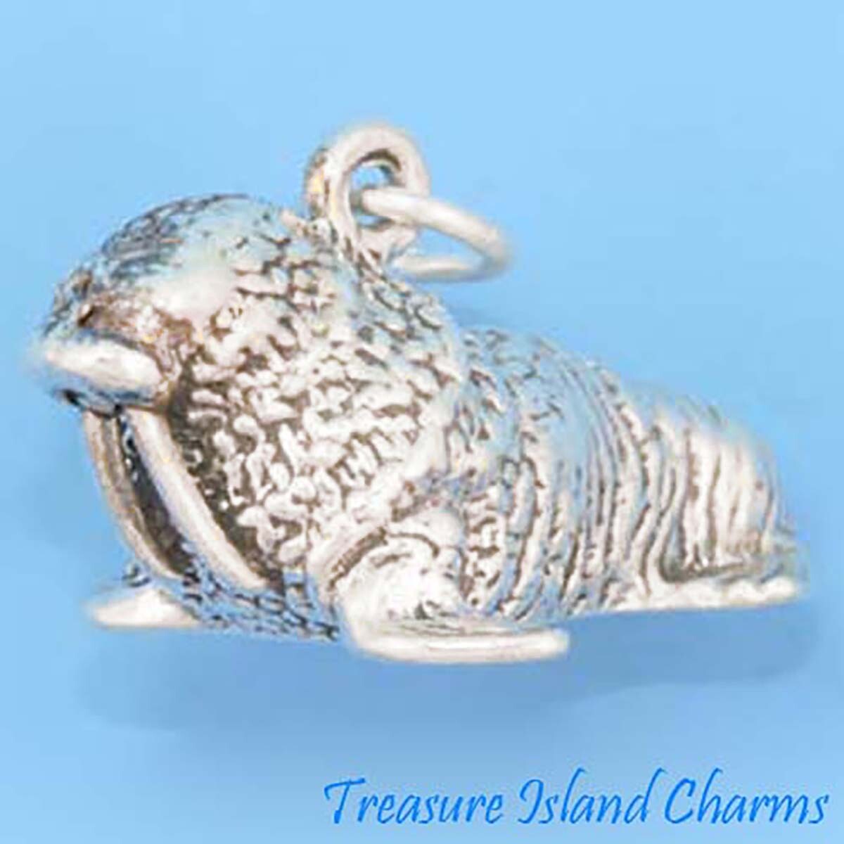 Walrus Heavy Large with Tusks 3D 925 Sterling Silver Charm MADE IN USA ...